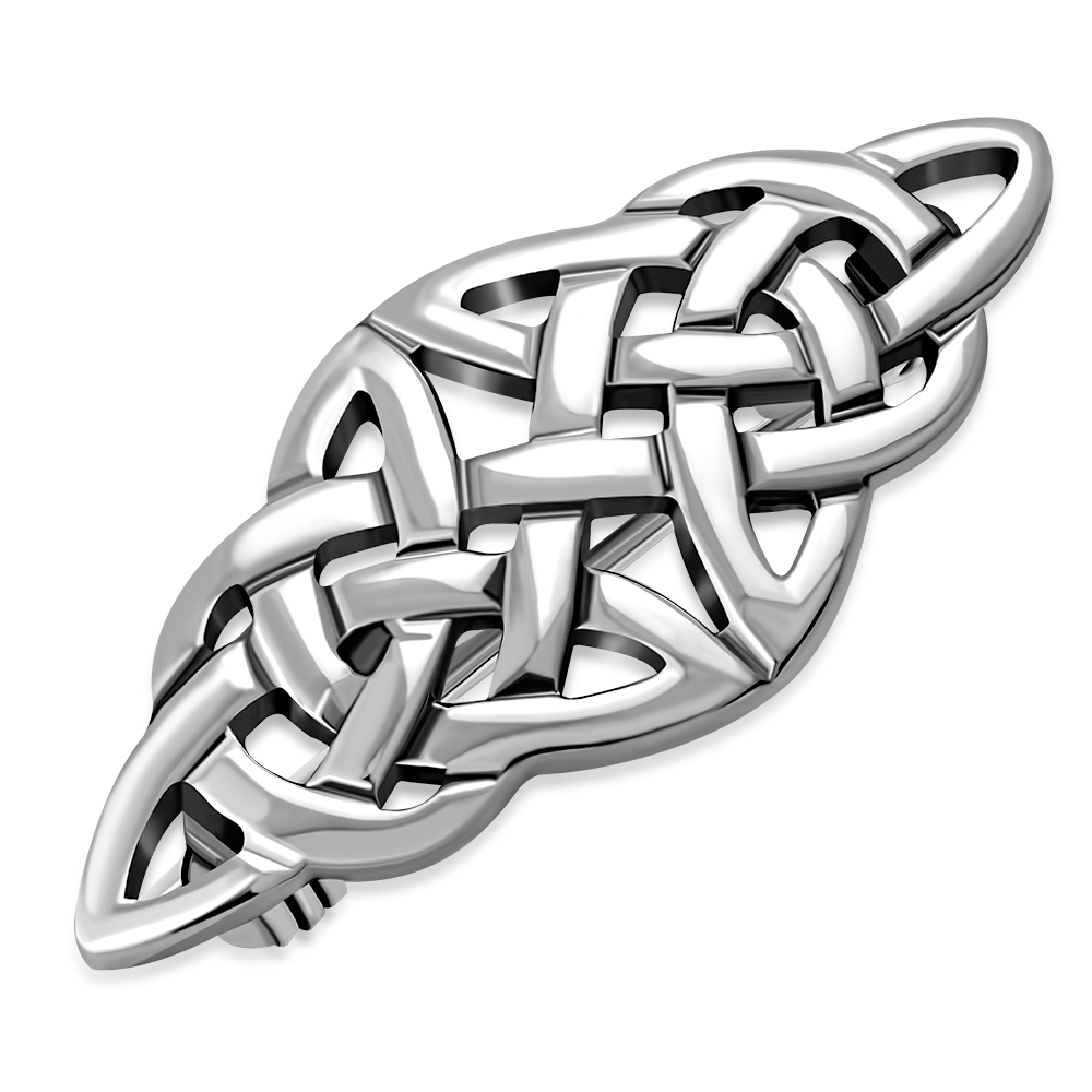 Celtic Brooches : Sterling Silver Celtic Knot Brooch - br2
