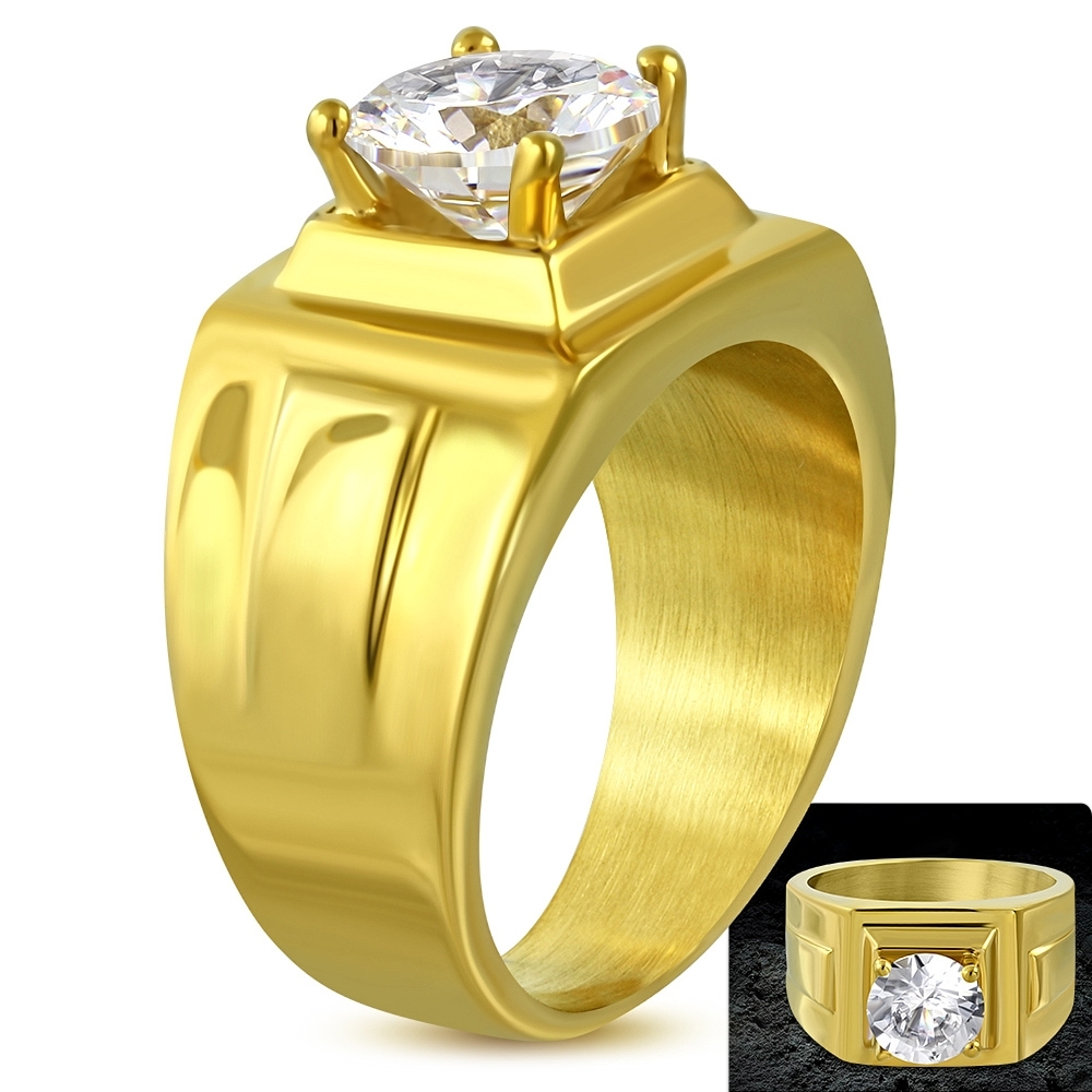 75 OFF SALE Gold Color Plated Stainless Steel Prong Set Round 75-off-sale-gold-color-plated-stainless-steel-prong-set-round