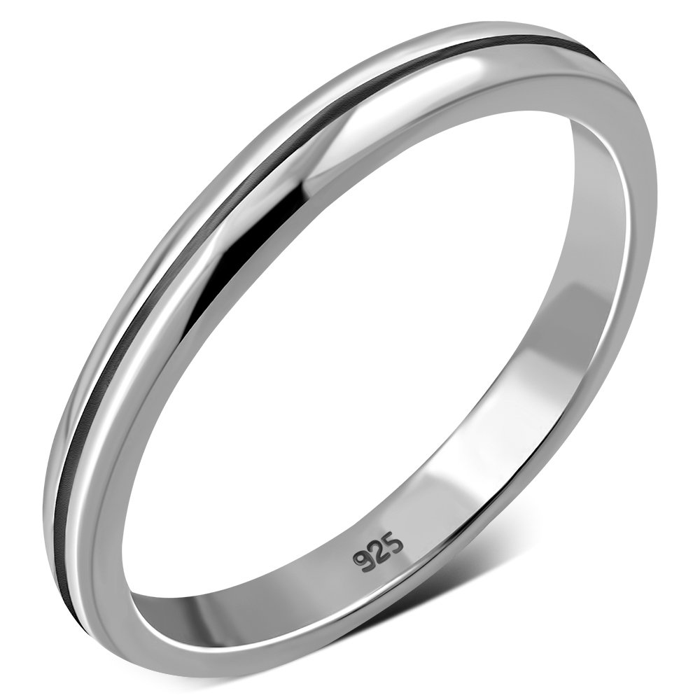 Plain Rings: Plain Simple Silver Band Ring, rp371